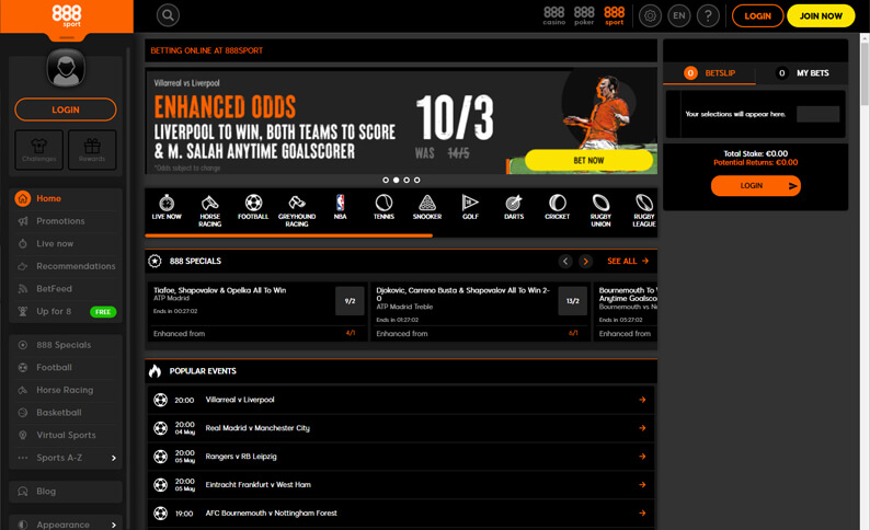 888Sport Review for 2022 - Sportsbook & Live Betting Overview